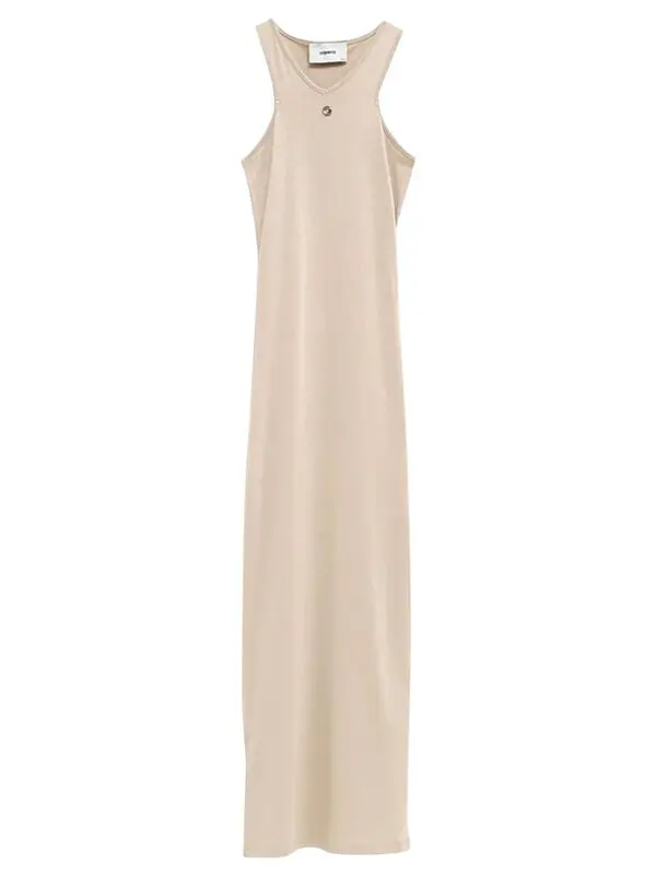 Coperni Tank Top Side Slit Dress - Tan