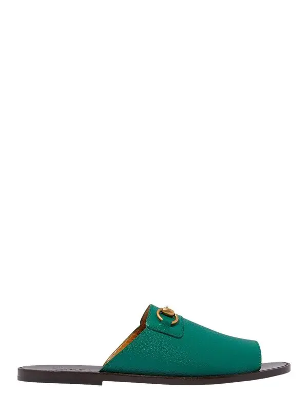 Gucci Horsebit Flat Slide - Green