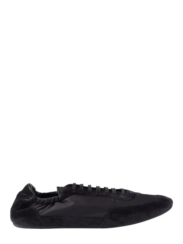 Prada Collapse Re-nylon And Suede Sneakers - Black