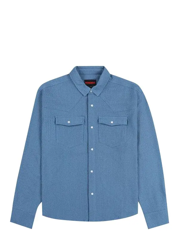 PLEASURES Hive Western Shirt - Blue