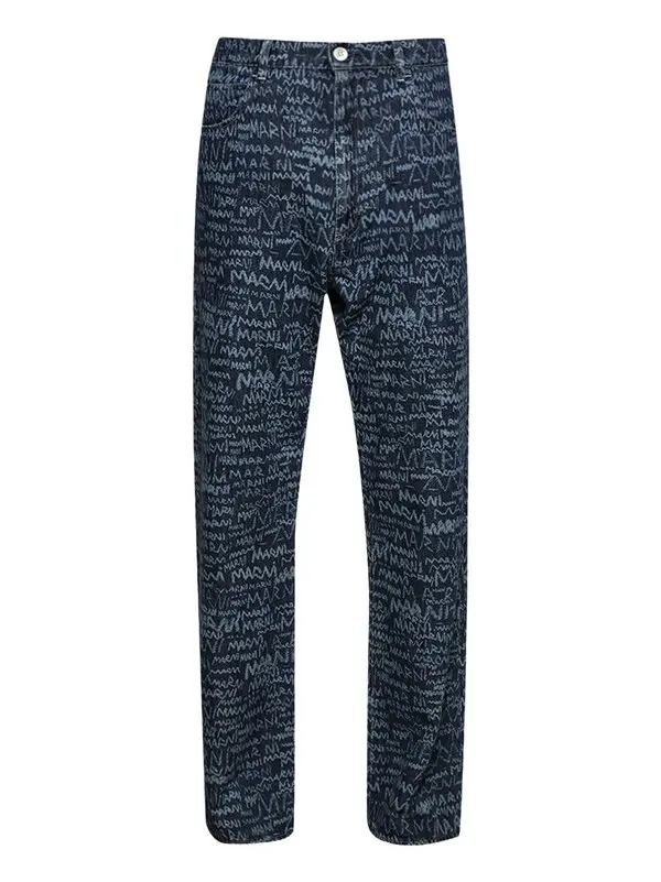 Marni Lasered Straight Leg Jeans - Blue