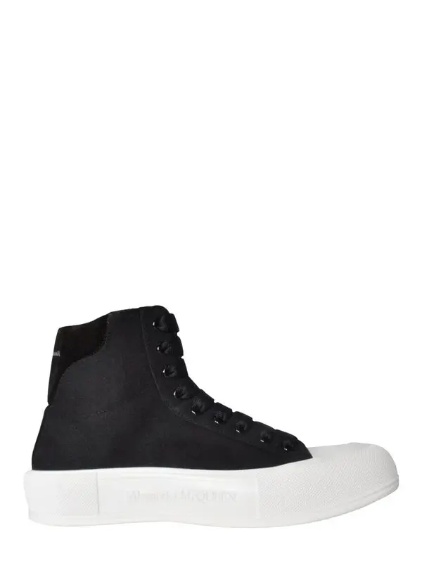 Alexander McQueen Deck Plimsoll High Sneakers - Black