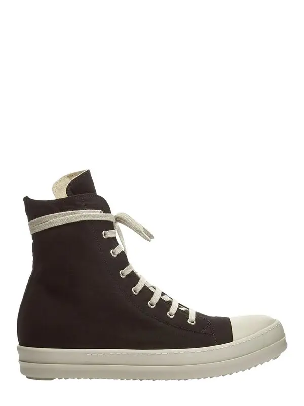 Rick Owens Twill High-top Sneakers - Black