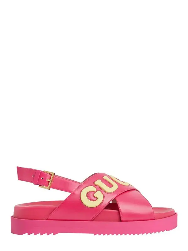 Slide Sandal Gucci Jelly Platform Jelly Sandals Pink And Gold