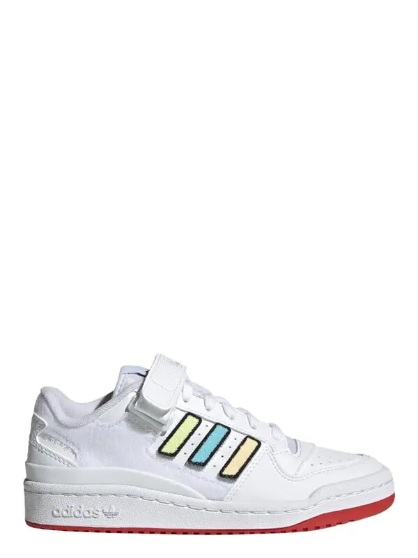 Adidas Forum Low J With Removeable Stripes - White