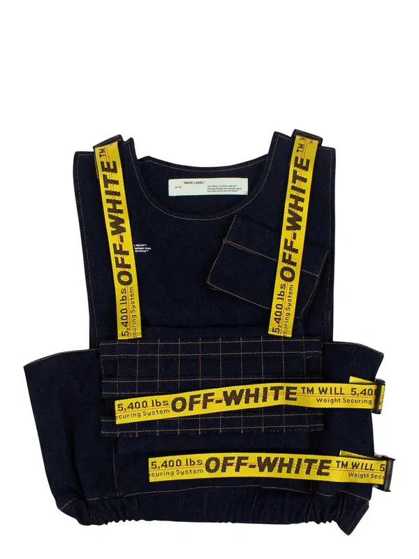 Off-White Denim Technical Strap Vest Jacket - Blue
