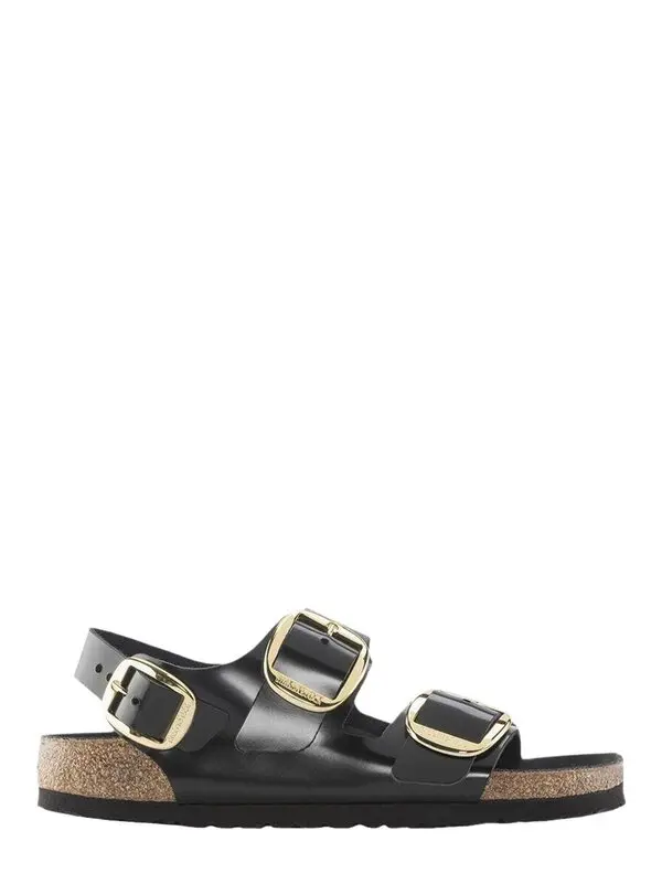 BIRKENSTOCK Milano Big Buckle Natural Patent Leather Sandals - Black