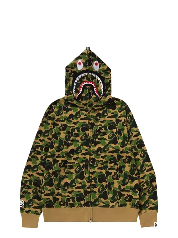 A BATHING APE Abc Camo Separate Shark Full Zip Hoodie - Green