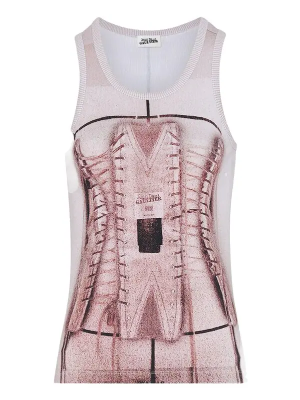 Jean Paul Gaultier Trompe L'oeil Corset Tank Top - Pink