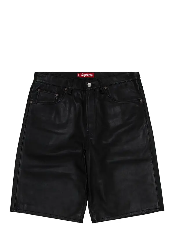 Supreme Leather Baggy Short - Black