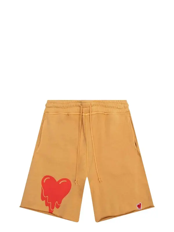 EMOTIONALLY UNAVAILABLE Heart Logo Sweatshort - Tan