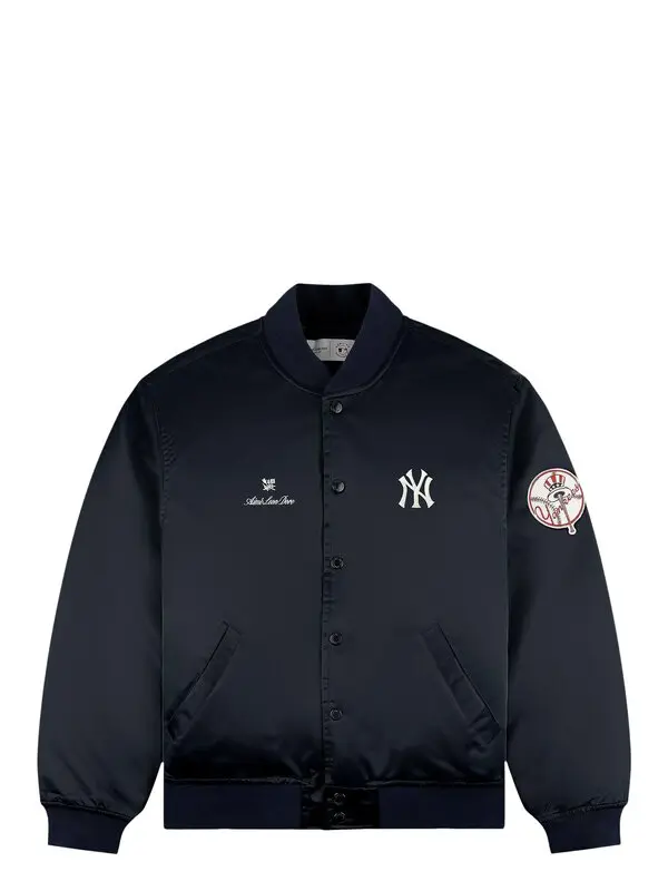 Aimé Leon Dore X New York Yankees Satin Varsity Jacket - Blue