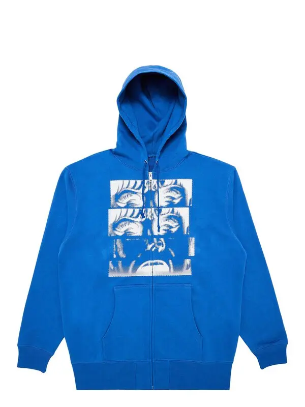 Goat X Kazuo Umezu Scream Zip-up Hoodie - Blue