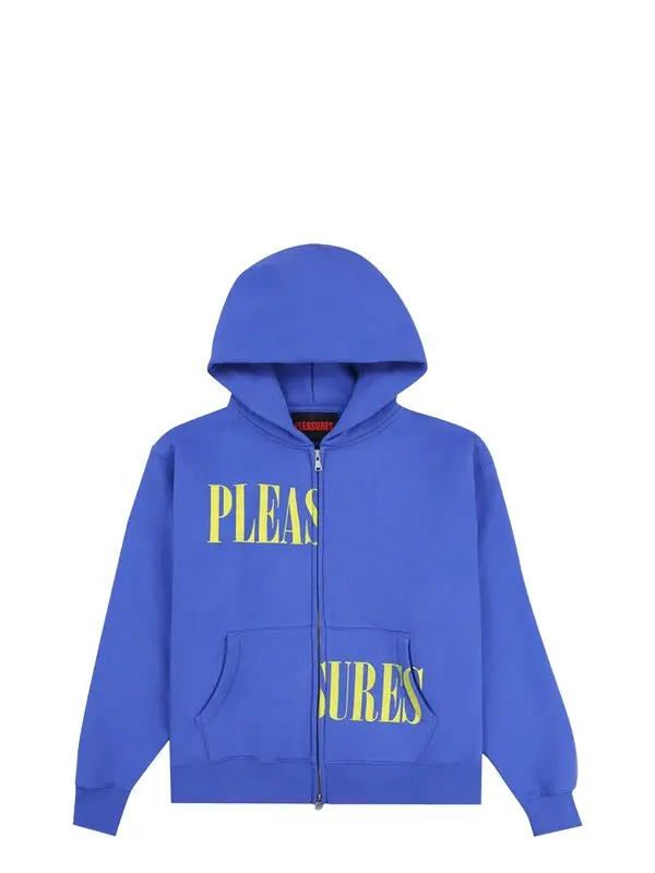 PLEASURES Split Zip Up Hoodie - Blue