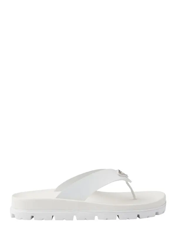 Prada Rubber Thong Sandals - White
