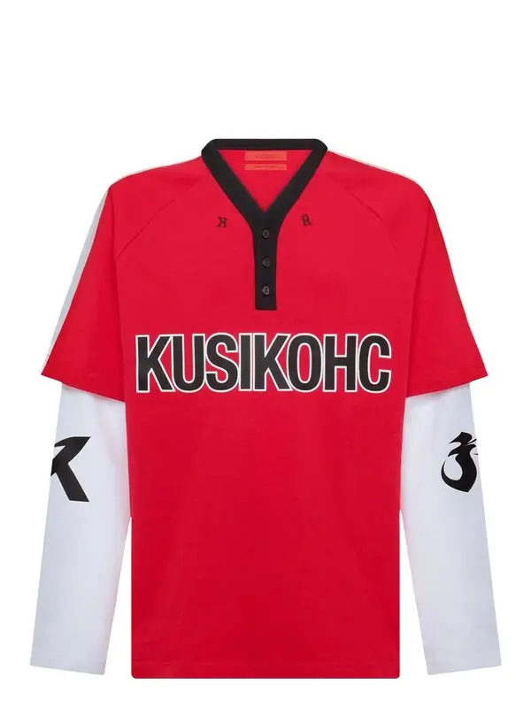 KUSIKOHC Baseball Long-sleeve Polo - Red