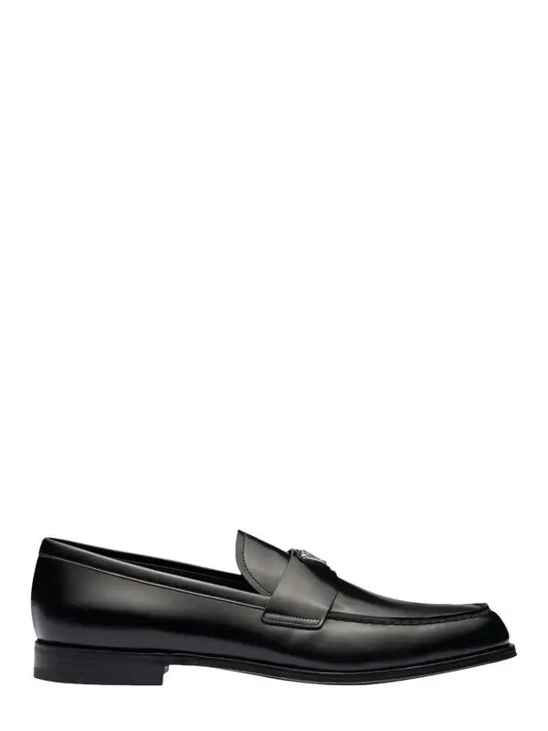 Prada Brushed Leather Loafer - Black
