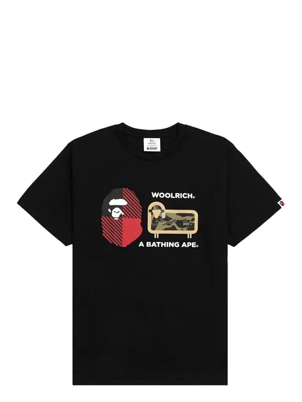 A BATHING APE X Woolrich Tee - Black