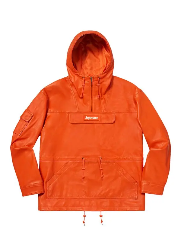 Supreme Leather Anorak - Orange