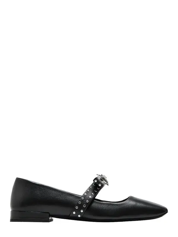 Versace Ribbon Studded Ballerinas - Black