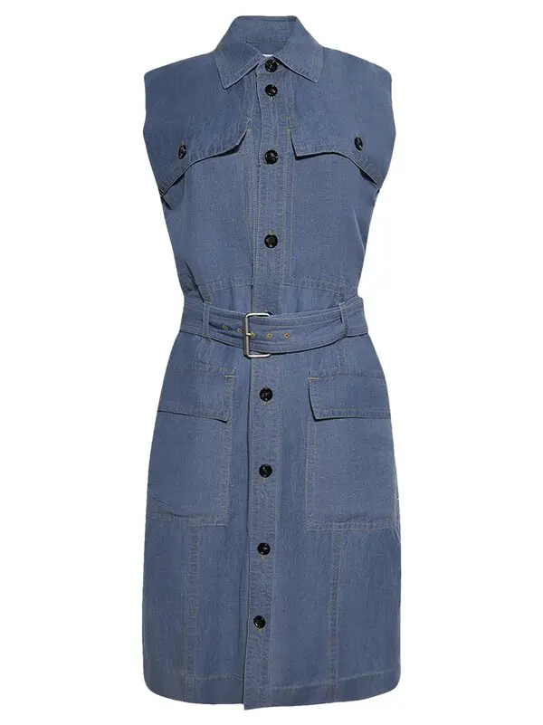 Bottega Veneta Belted Midi Dress - Blue
