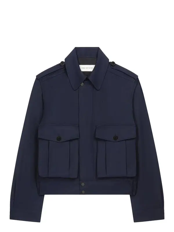 Dries Van Noten Reg Fit Cropped Jacket - Blue