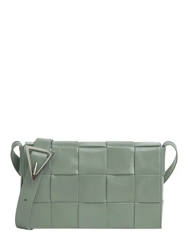 Bottega Veneta Intreccio Leather Cassette Bag - Grey