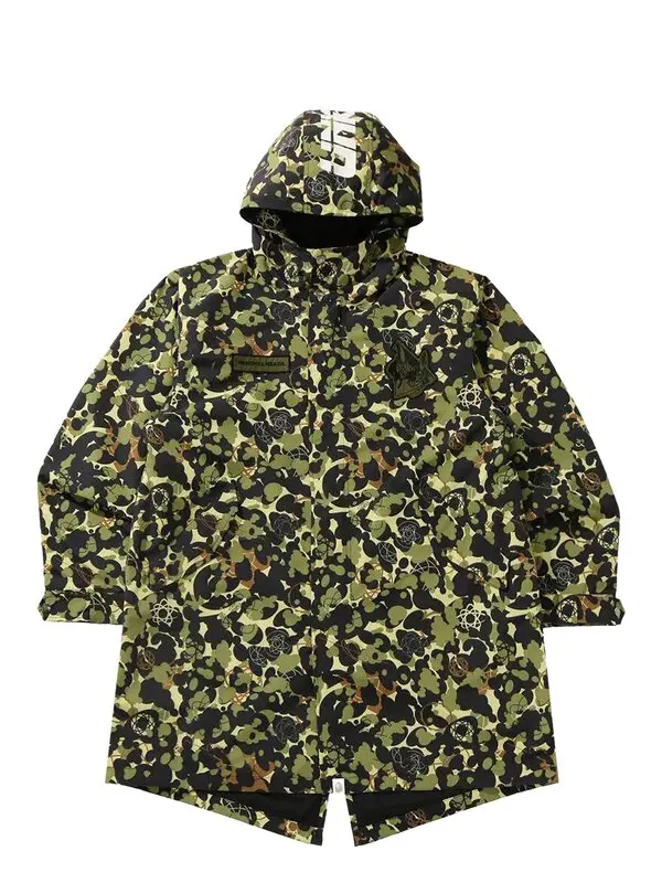 A BATHING APE X Mo' Wax X Unkle Camo M-51 Hoodie Jacket - Green