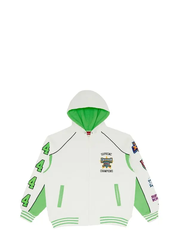 Supreme Playoffs Zip Up Hooded Sweatshirt - White