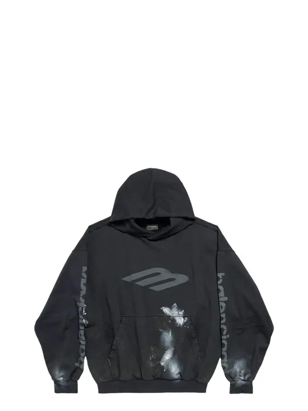 Balenciaga 3b Stencil Shorts - Black