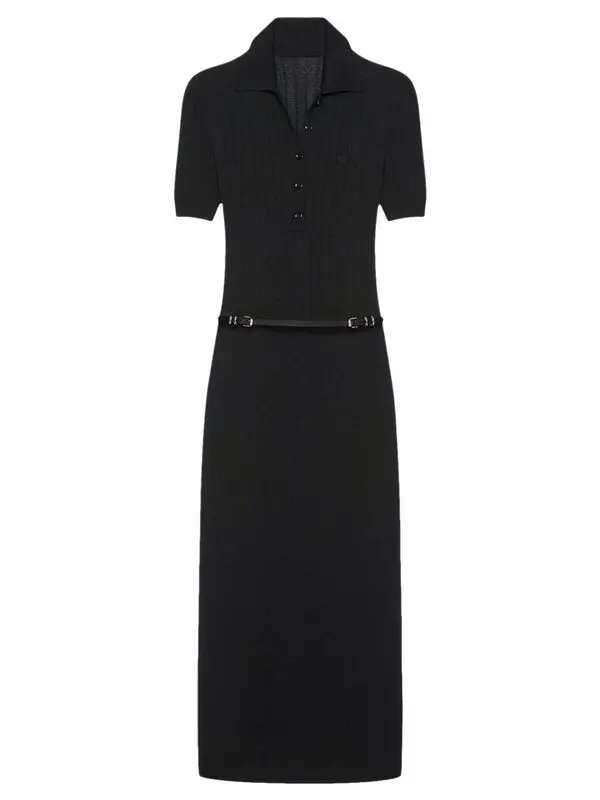 Givenchy Voyou Belted Polo Dress - Black