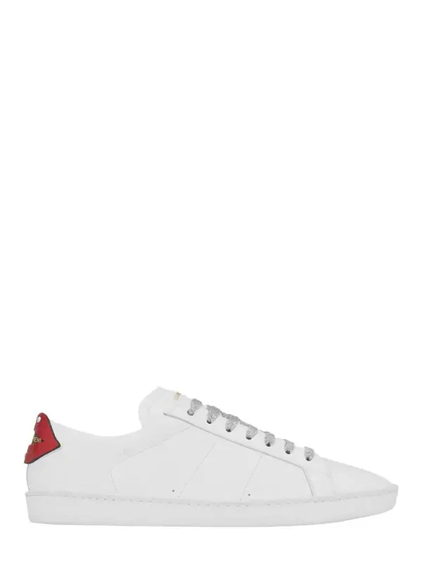 Saint Laurent Signature Court Classic Lips Sl/01 Low Top Sneaker - White