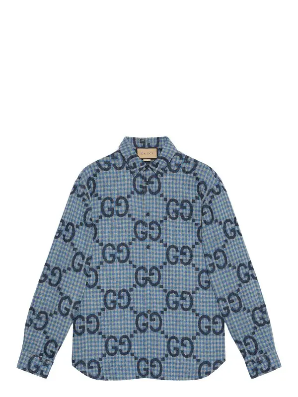 Gucci Check Shirt - Blue