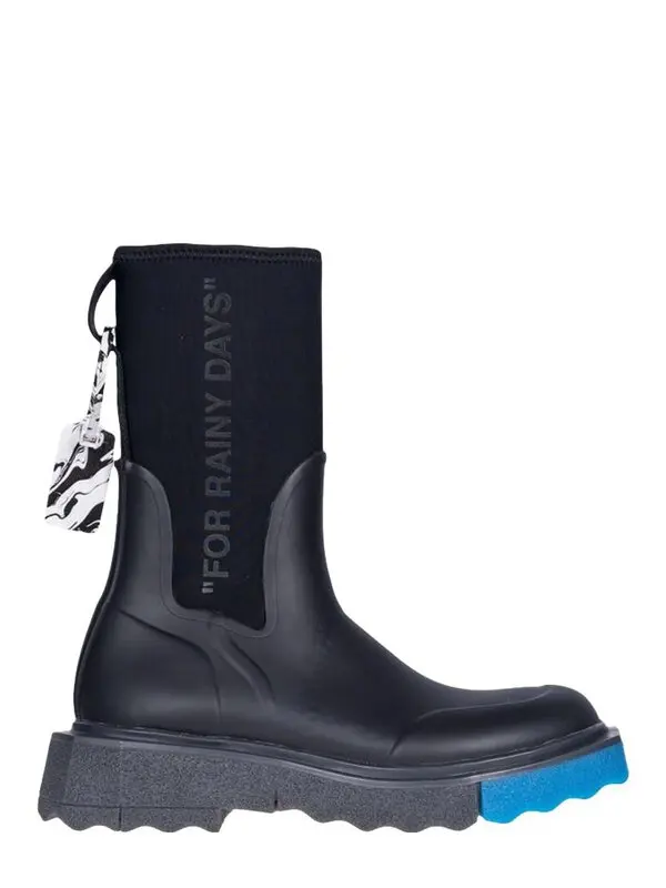 Off-White Sponge Rubber Rain Boots - Black