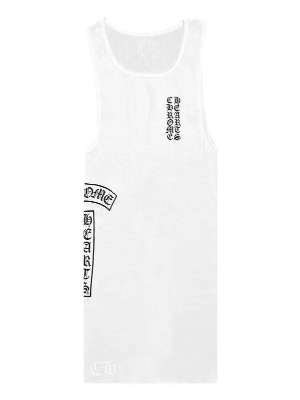Chrome Hearts Vertical Logo Tank Top - White
