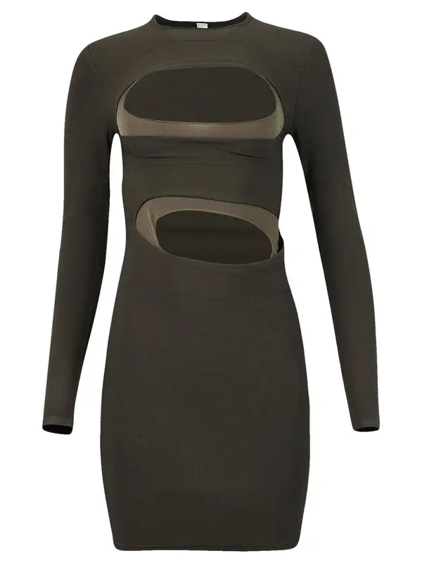 DION LEE Double Hosiery Mini Dress - Green