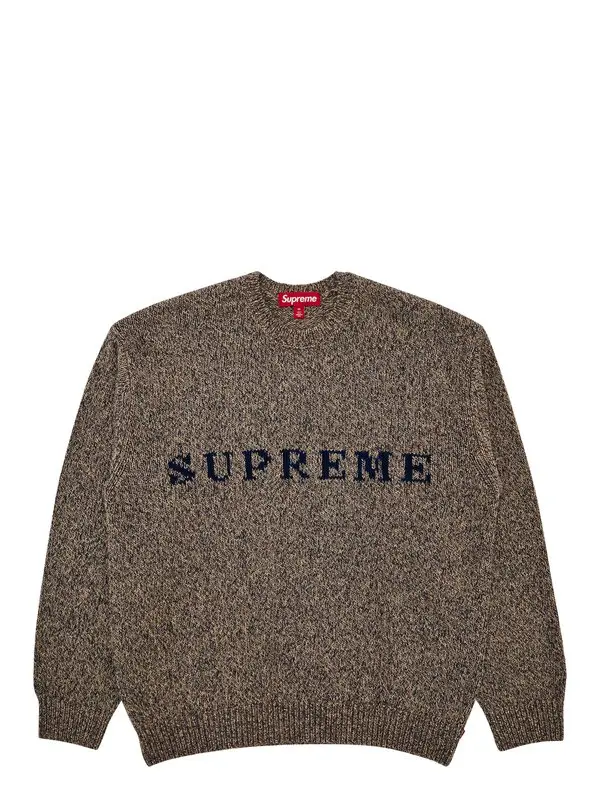 Supreme Contrast Logo Sweater - Tan
