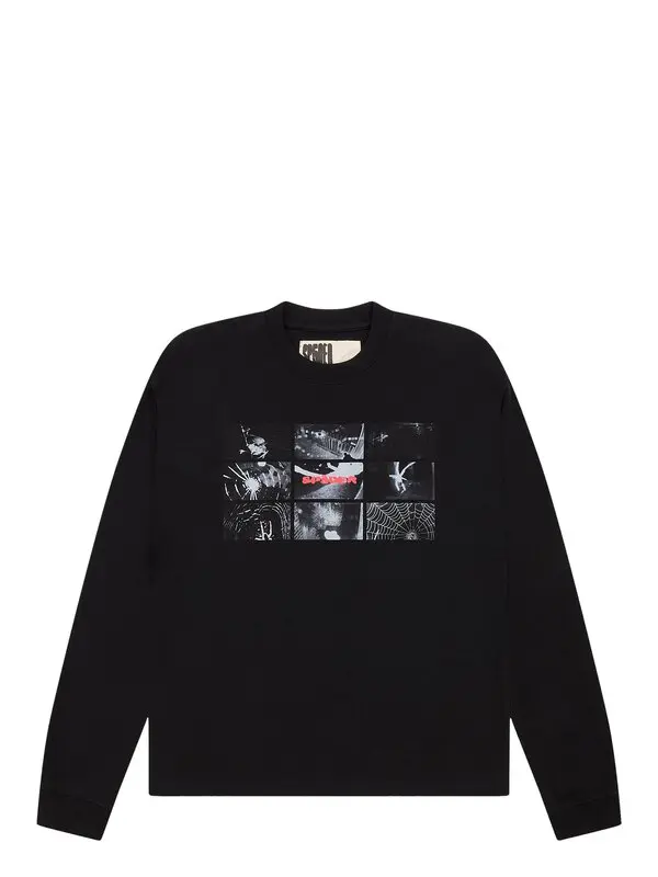 SP5DER Web Monitor Long-sleeve Hw Tee - Black