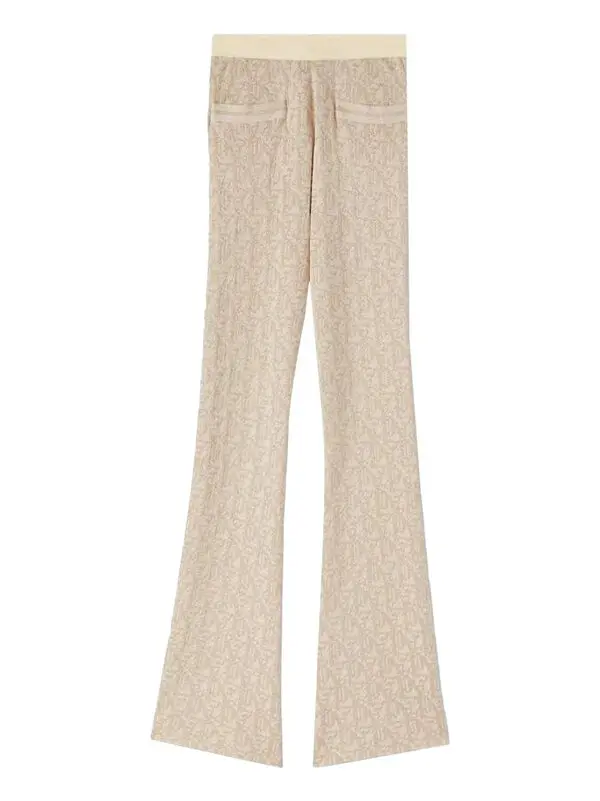 Palm Angels Monogram Jacquard Knit Pants - Tan
