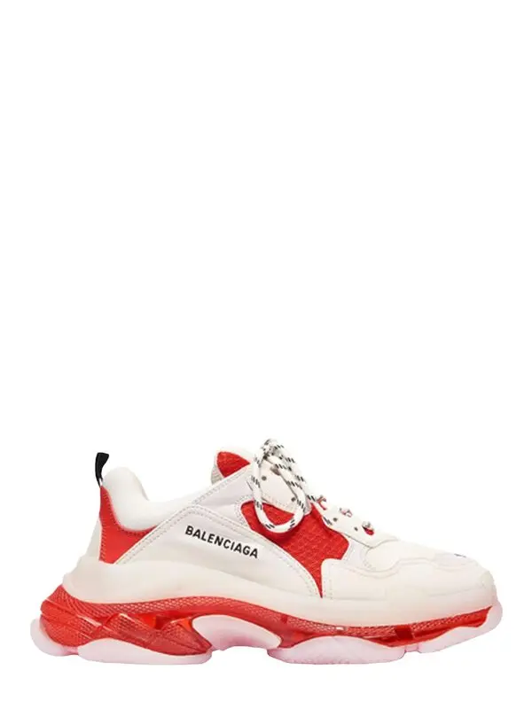 Balenciaga Triple S Clear Sole Sneakers - Red