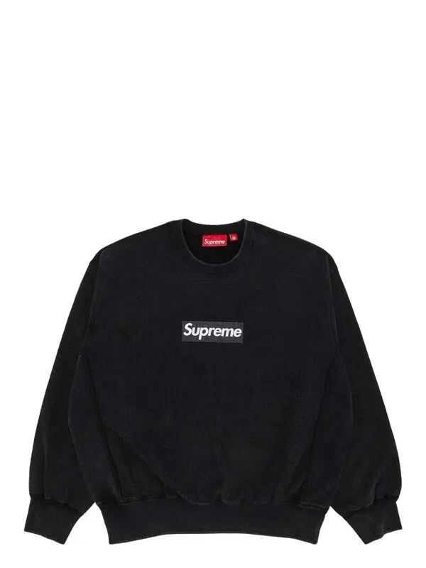 Supreme Washed Box Logo Crewneck - Black