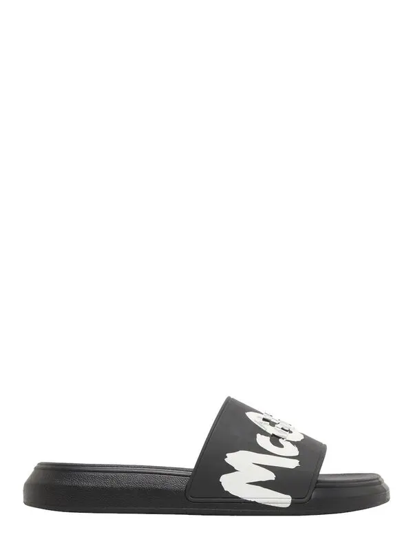 Alexander McQueen Rubber Pool Slide - Black