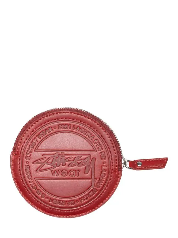 StÜssy Surf Dot Leather Pouch - Red