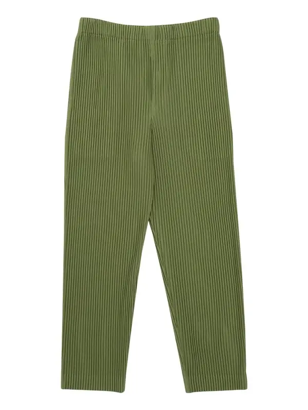Issey Miyake Pleated Slim Fit Pants - Green