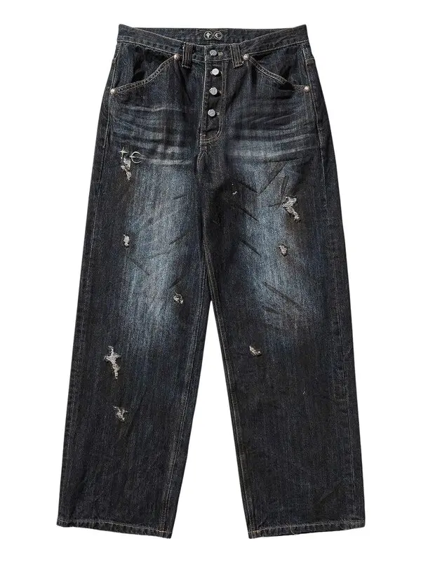 THUG CLUB Burn Down Denim Pants - Blue