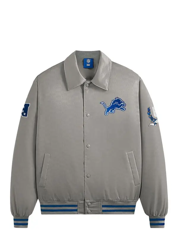 Kith For The Nfl Lions Satin Bomber Jacket - Grey