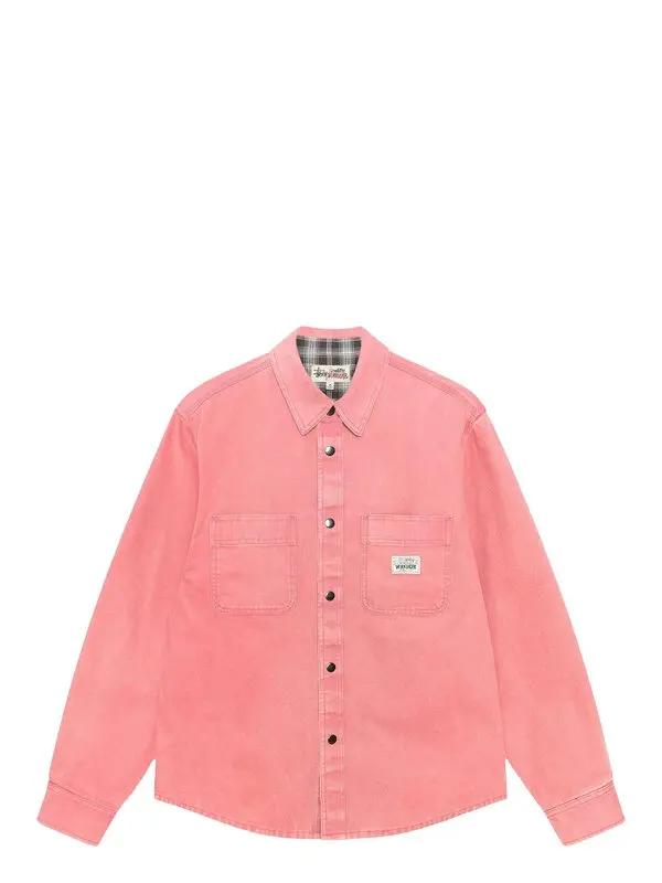 StÜssy Heavy Washed Canvas Shirt - Pink