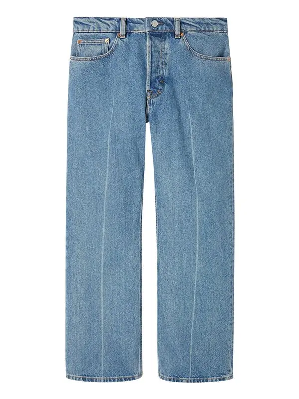Gucci Low Waist Cropped Denim Pants - Blue