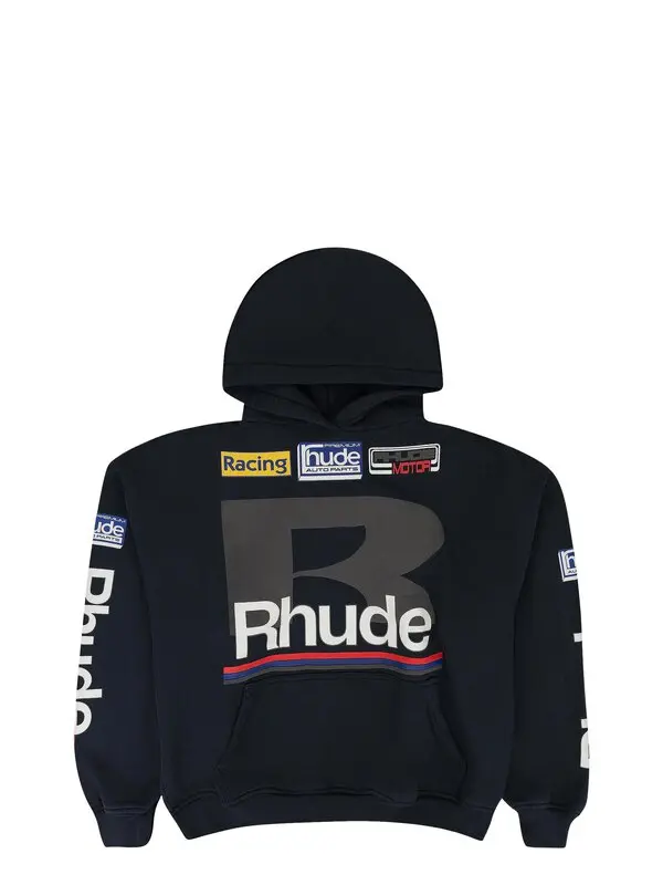 Rhude Petrol Patch Hoodie - Black