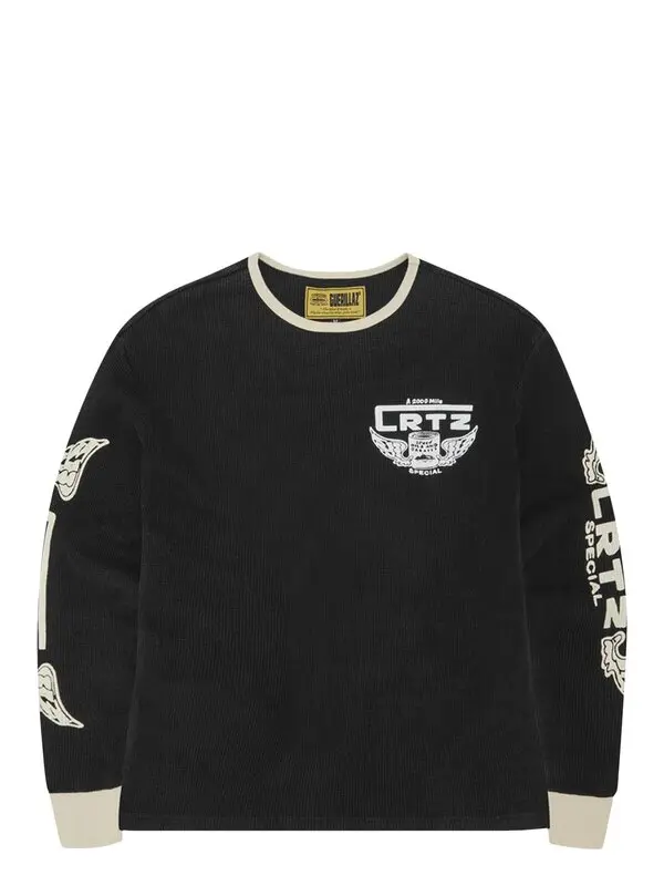 CORTEIZ Gasolina Waffle Long-sleeve Shirt - Black